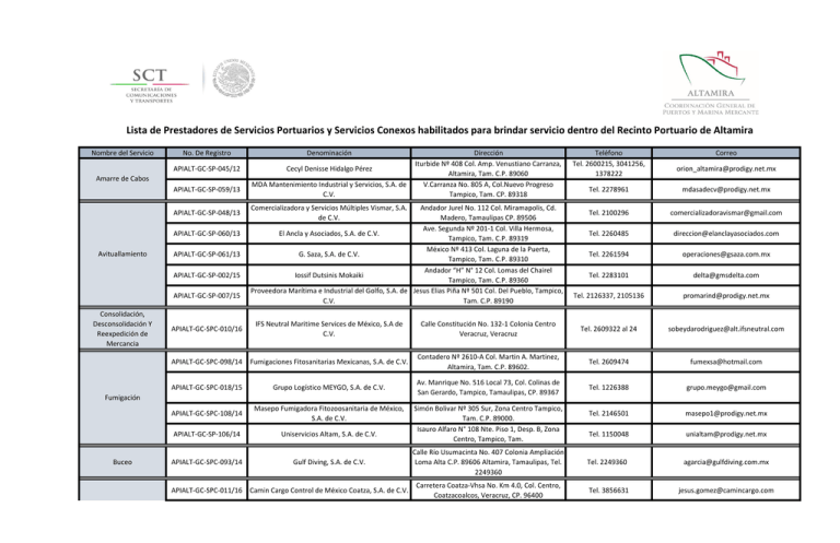 Descargar Prestadores de Servicios en formato PDF