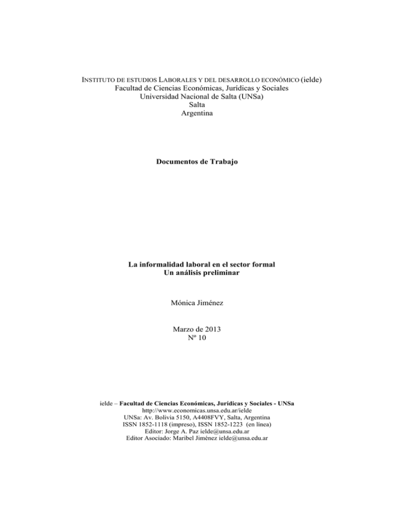 La informalidad laboral en el sector formal