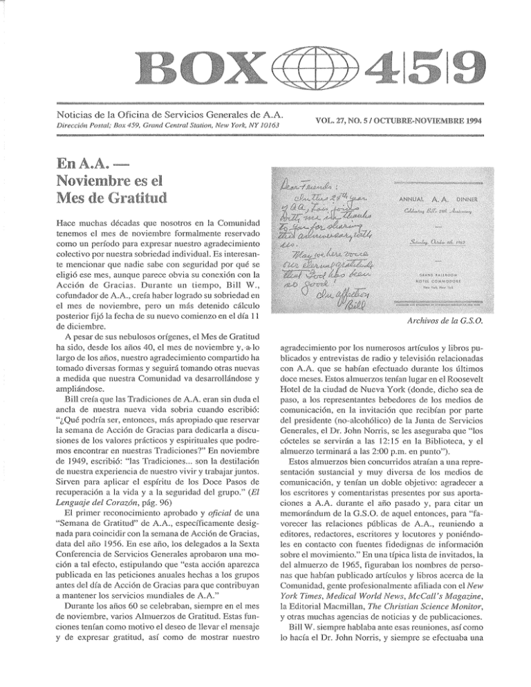 Box 459 - Octubre - Noviembre 1994