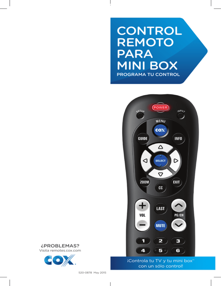 CONTROL REMOTO PARA MINI BOX