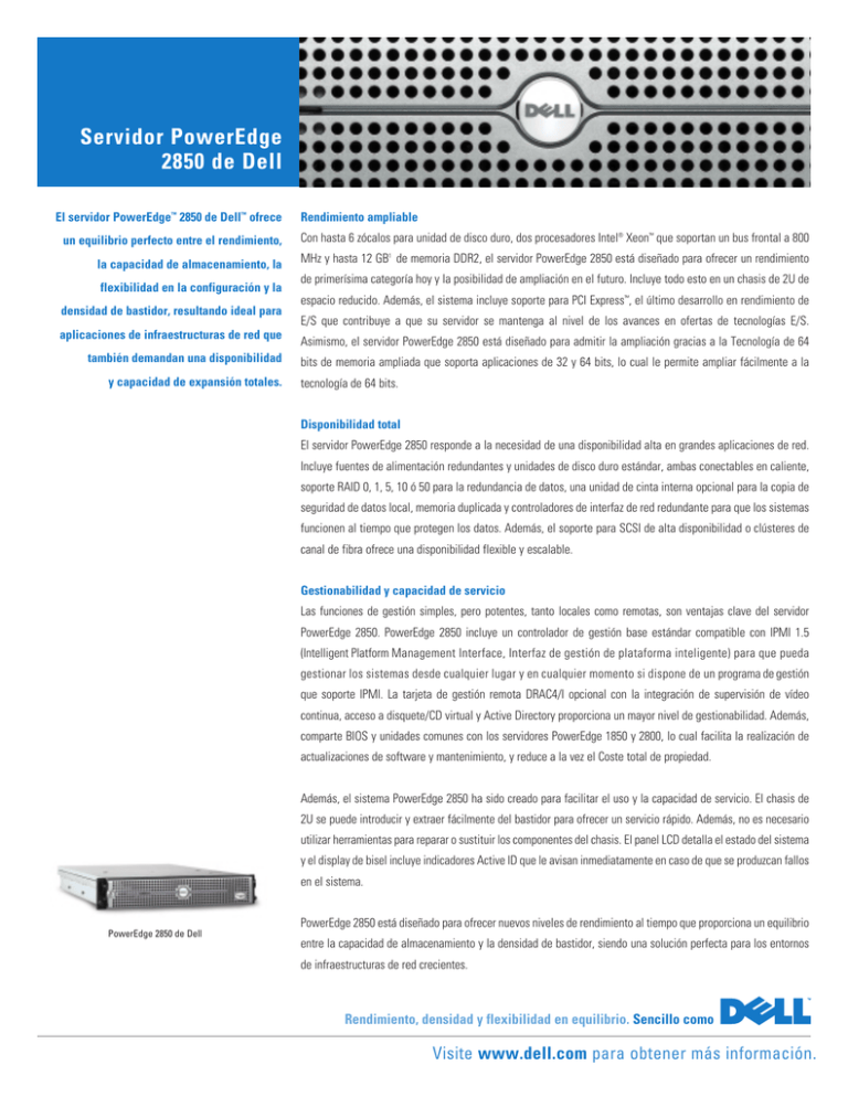 Servidor PowerEdge 2850 de Dell