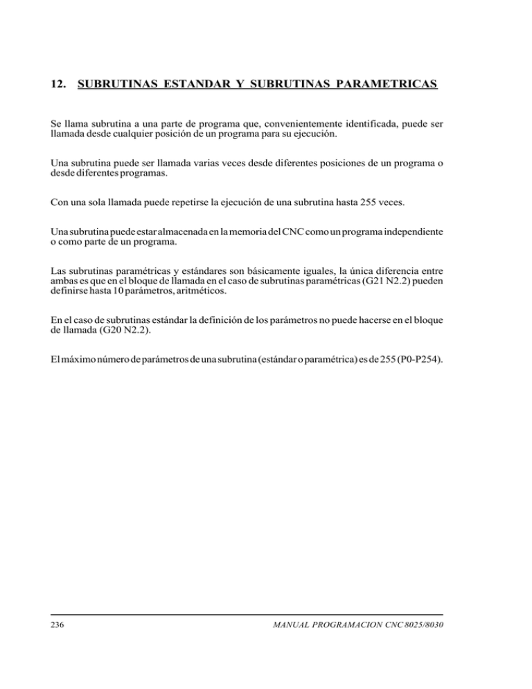 Programación de ciclos paramétricos