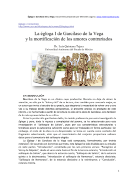 Garcilaso de la Vega. Égloga I, 15.