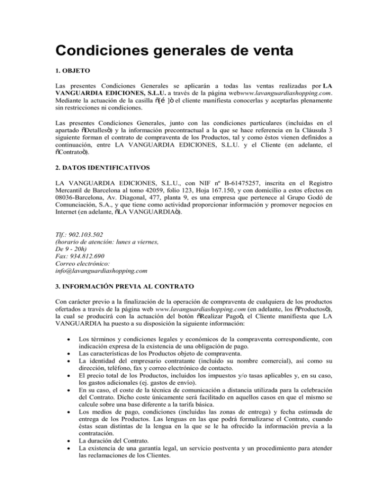 Condiciones generales de venta