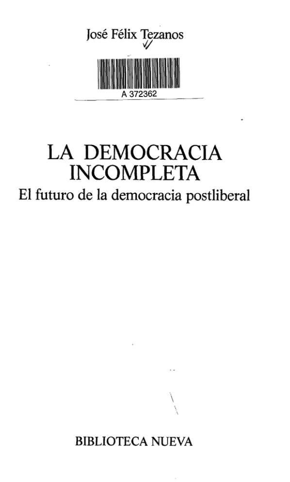 la democracia incompleta