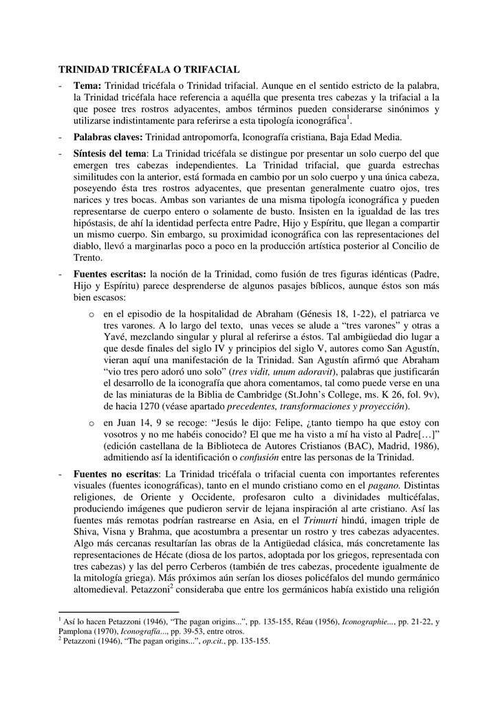 TRINIDAD TRICÉFALA O TRIFACIAL - Universidad Complutense de
