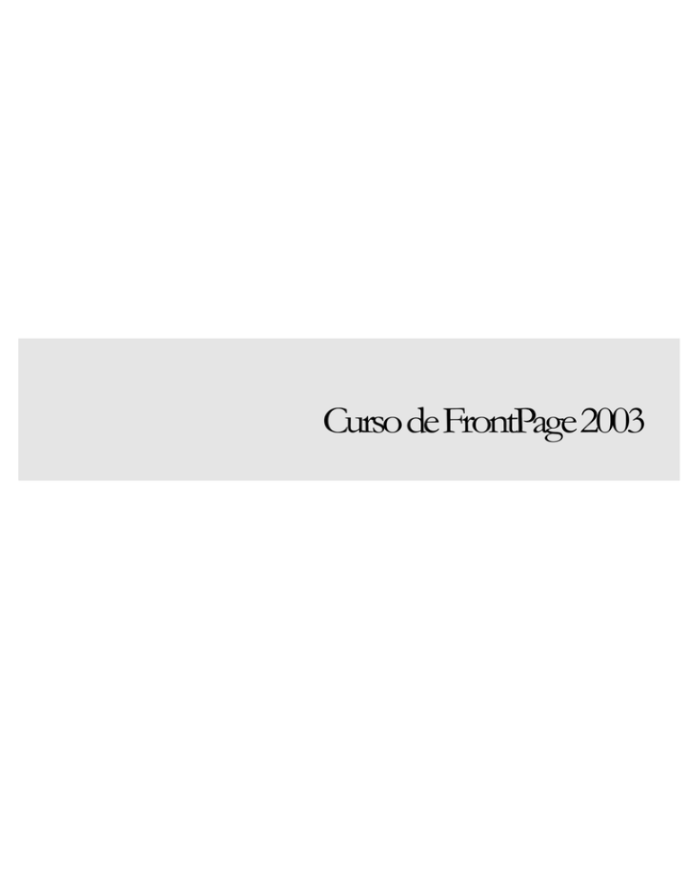Microsoft Front Page 2003