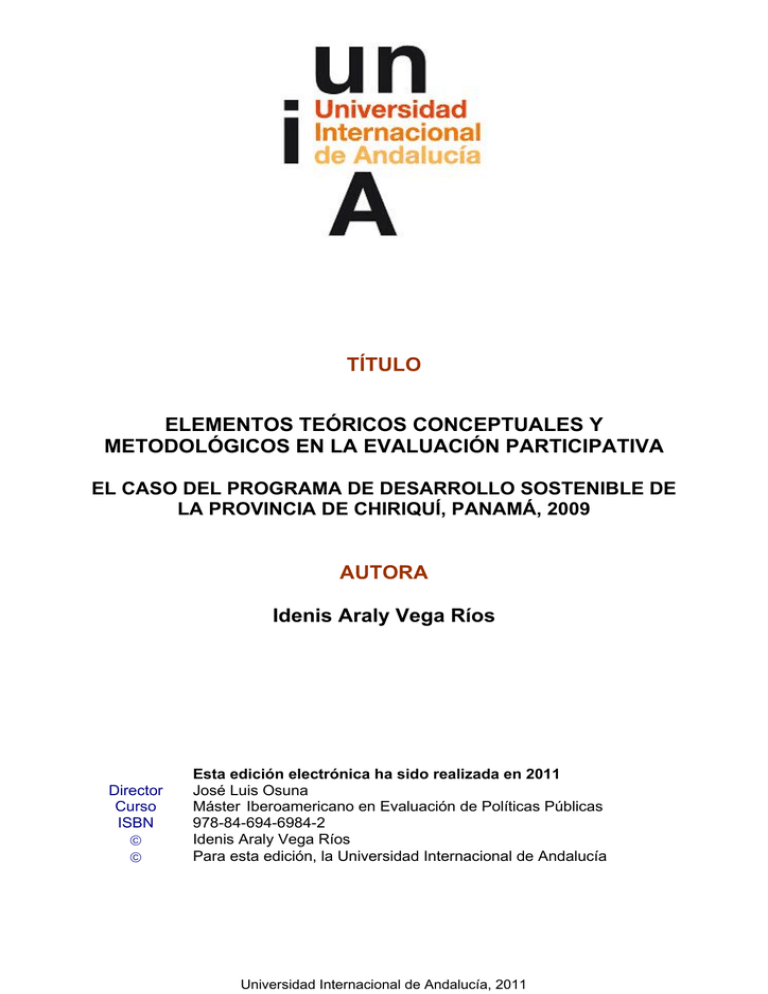 TÍTULO ELEMENTOS TEÓRICOS CONCEPTUALES Y