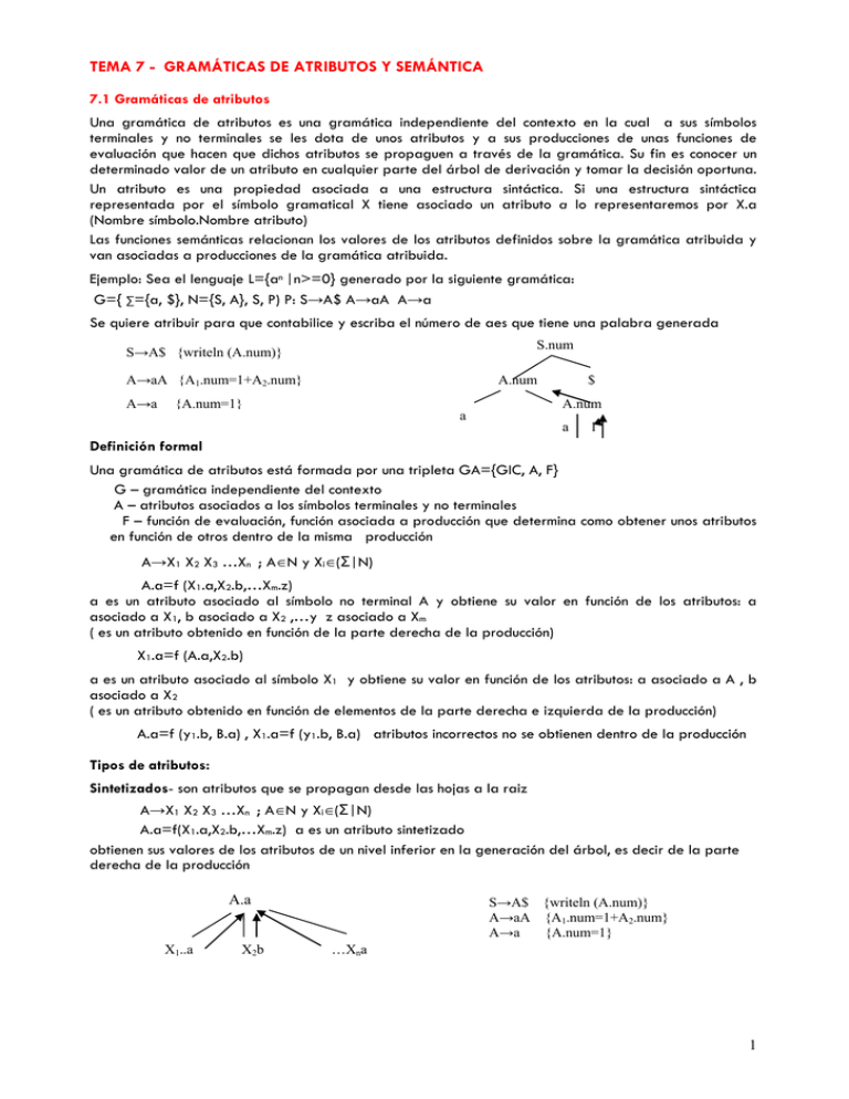 Tema 4 Gramática de atributos