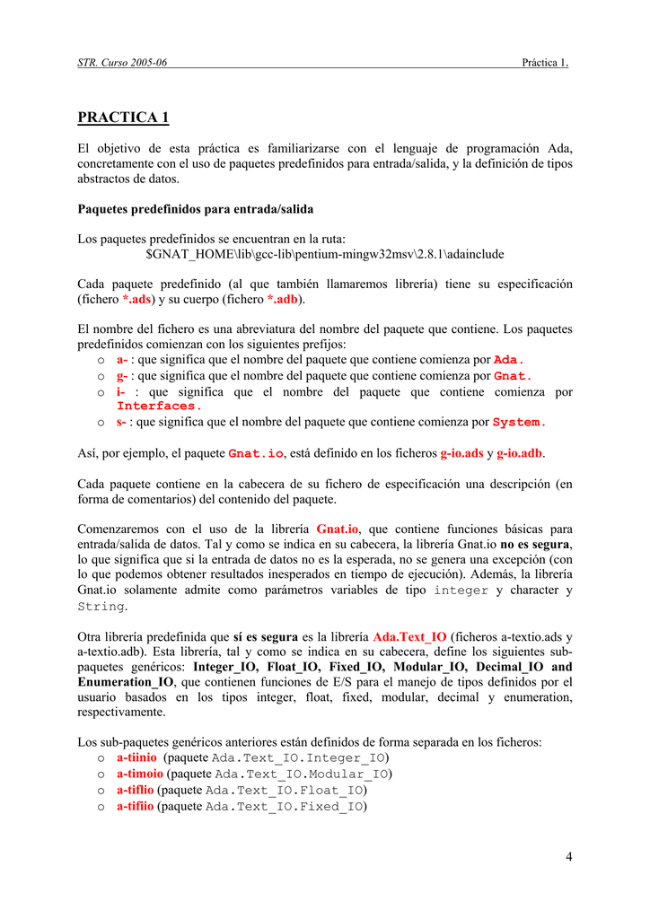 Uso de paquetes en Ada