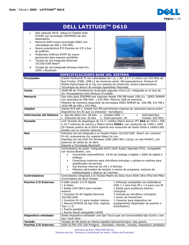 DELL LATITUDETM D610