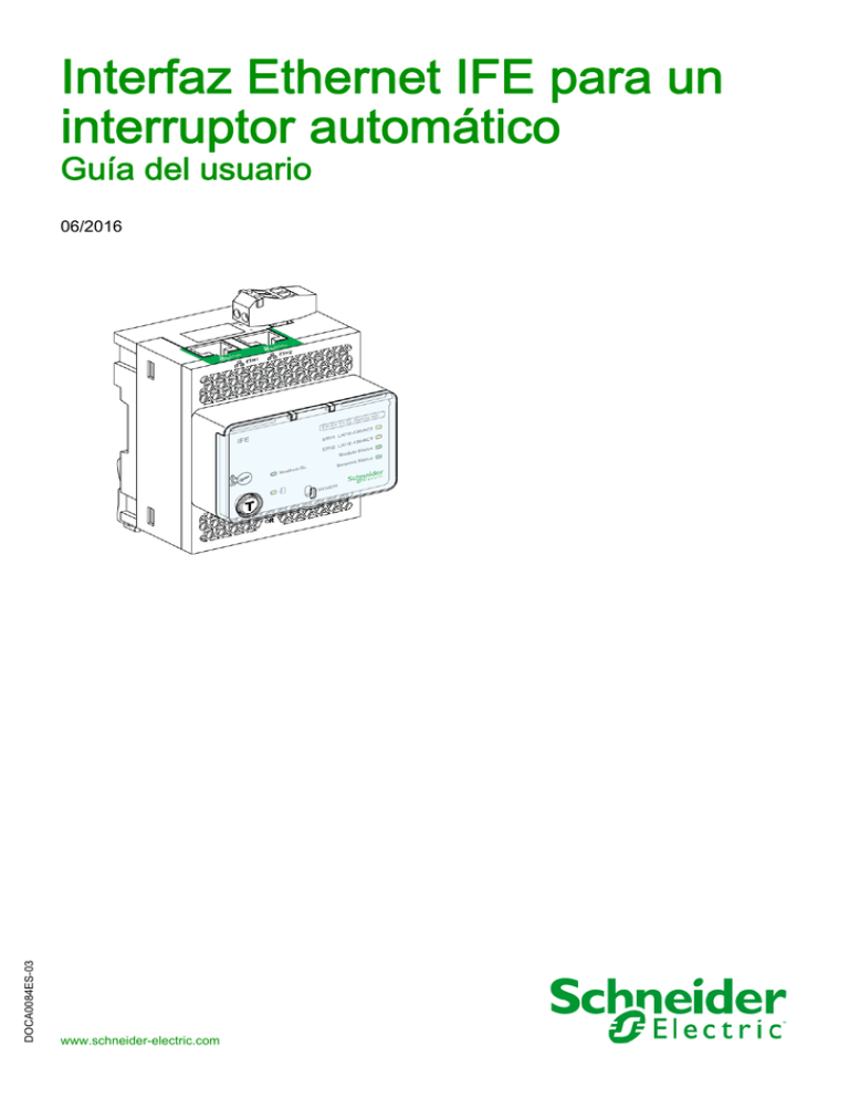 Interfaz Ethernet IFE para un interruptor automático