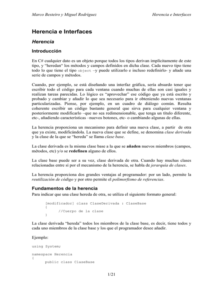 Herencia e Interfaces