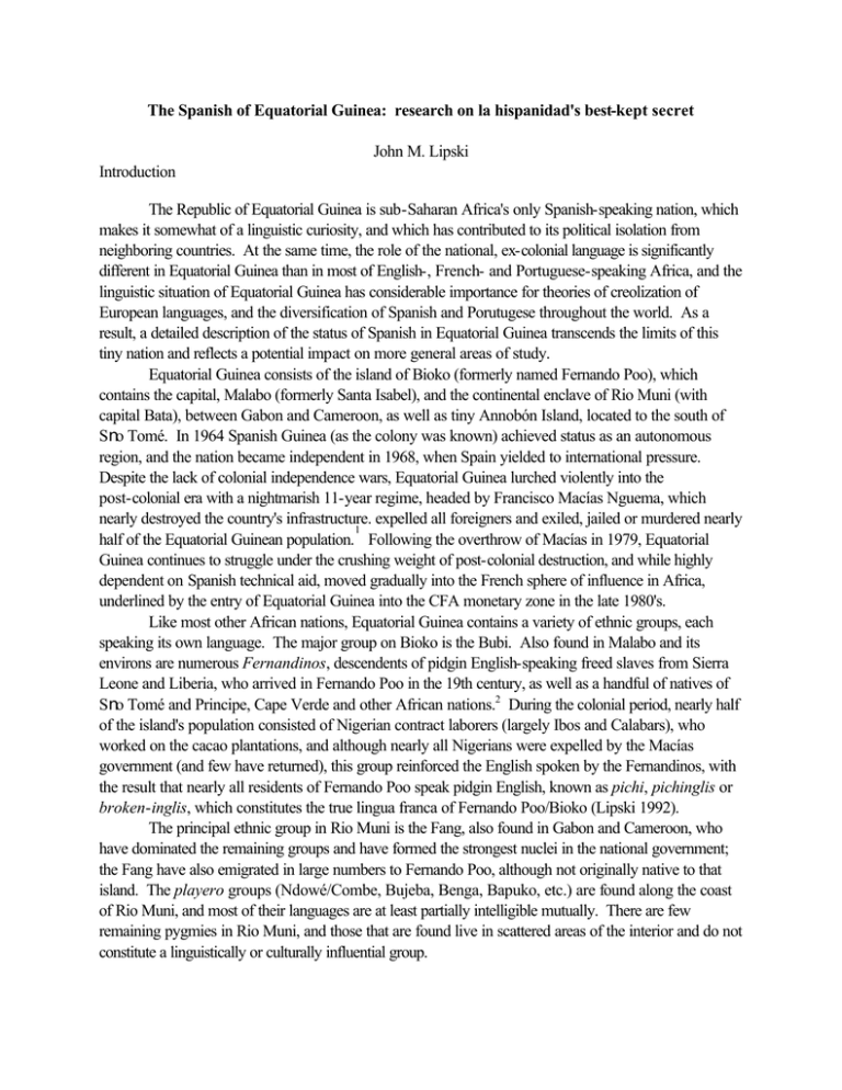 The Spanish of Equatorial Guinea