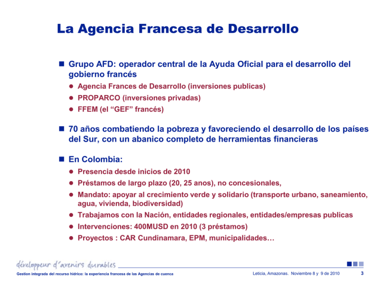 La Agencia Francesa de Desarrollo