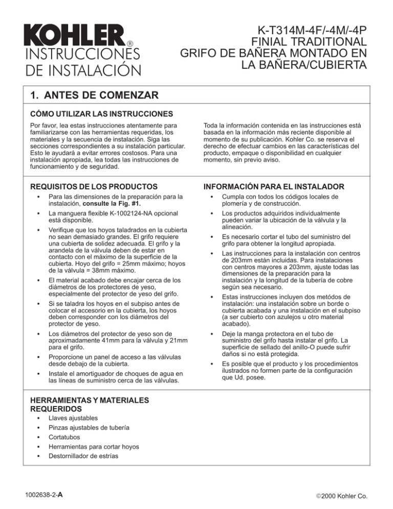 Instrucciones de Instalación