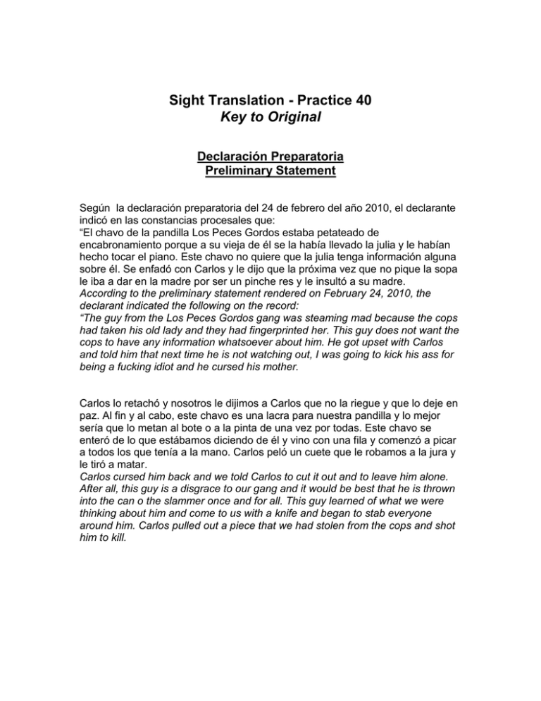 Sight Translation - Practice 21