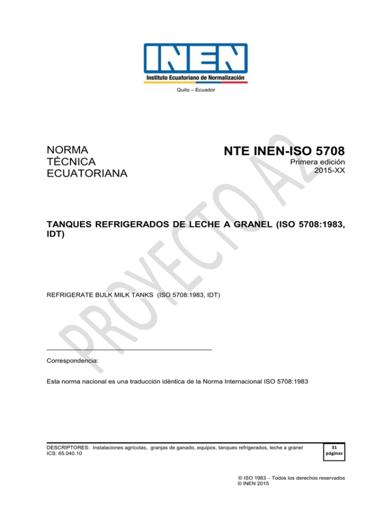 NTE INEN-ISO 5708 - Servicio Ecuatoriano de Normalización