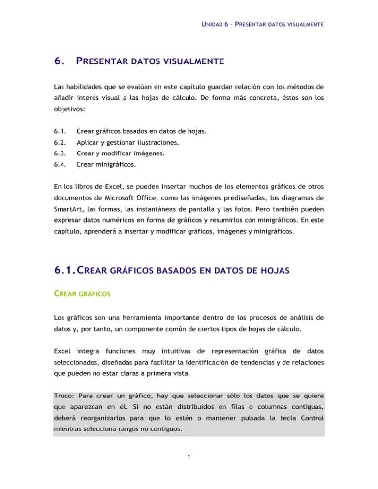 6.1. Crear gráficos basados en datos de hojas Archivo