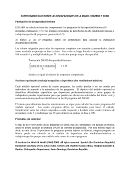 Quick DASH Puntuación de discapacidad/síntoma Quick DASH Al