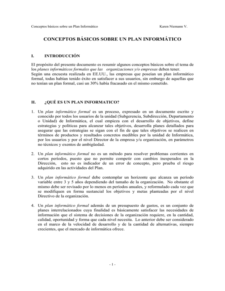CONCEPTOS BÁSICOS SOBRE UN PLAN INFORMÁTICO