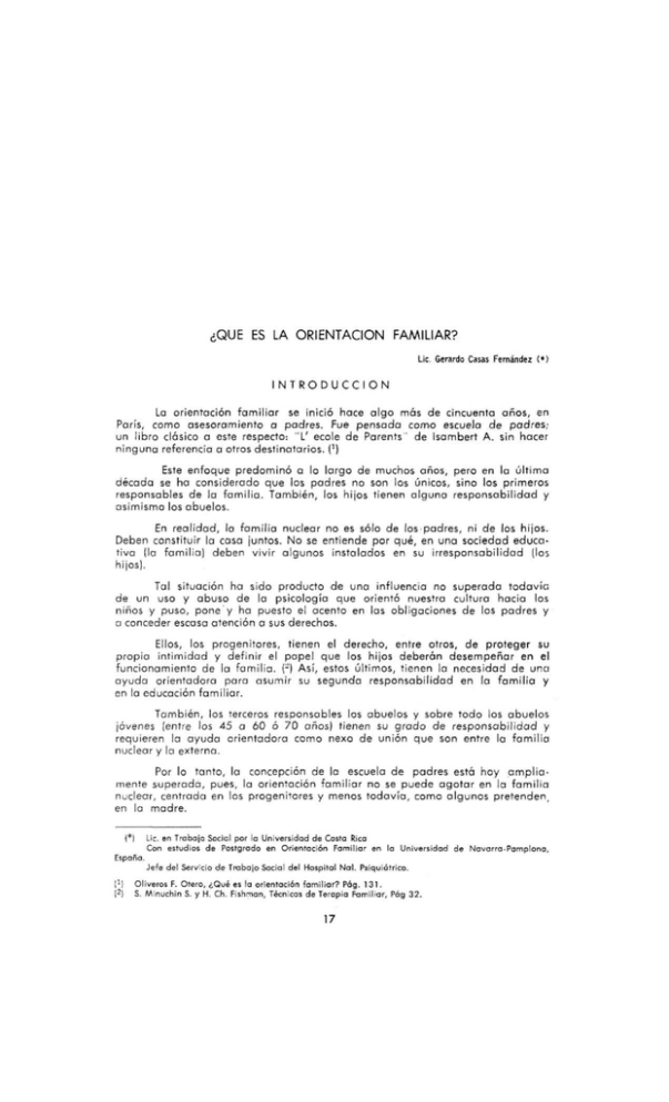 ¿Qué es la Orientación Familiar?