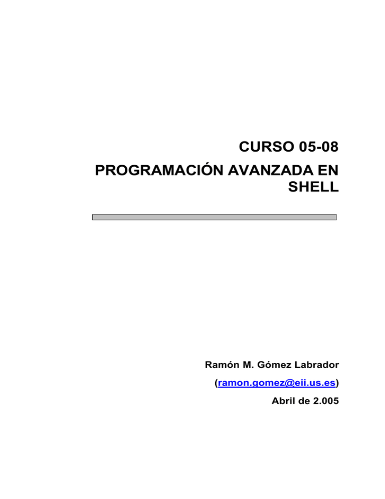 Programación avanzada en Shell
