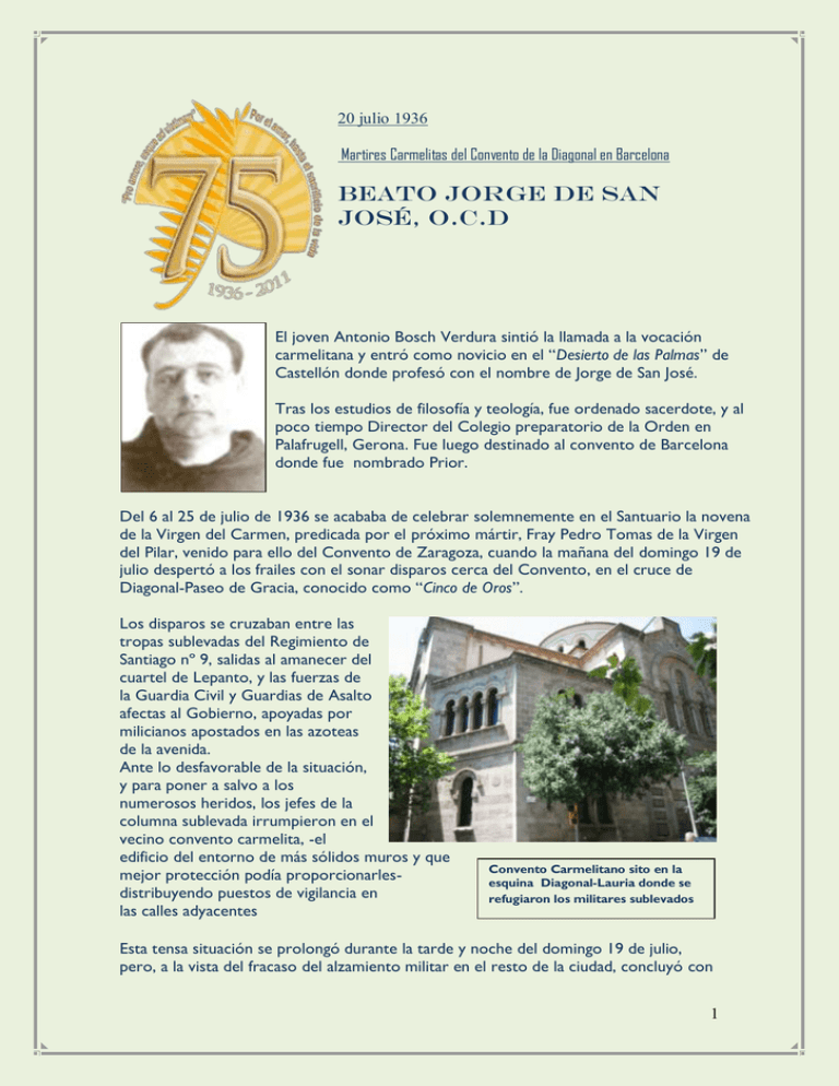 BEATO JORGE DE SAN JOSé, O.C.D