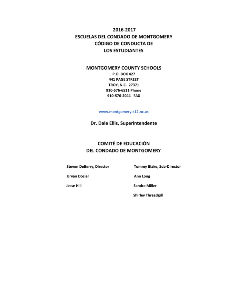 2016‐2017 ESCUELAS DEL CONDADO DE MONTGOMERY