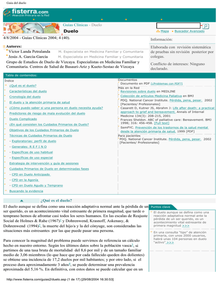 Guia Del Duelo Salud Mental De Extremadura