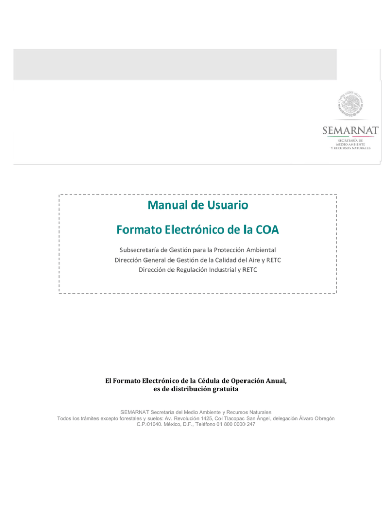 para bajar el Manual del SOFTWARE COA