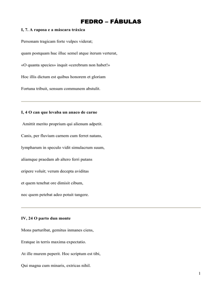 FEDRO – FÁBULAS