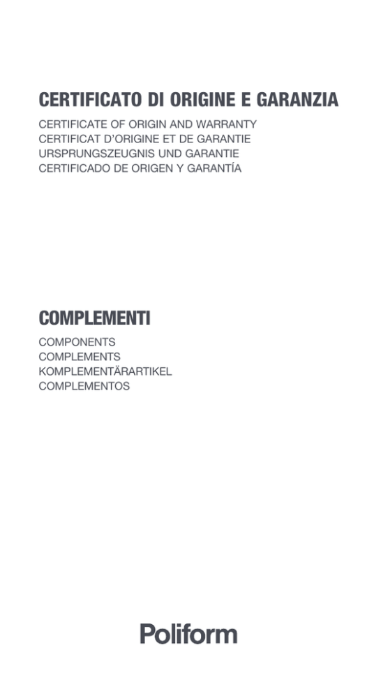 Certificado de origen y garantia