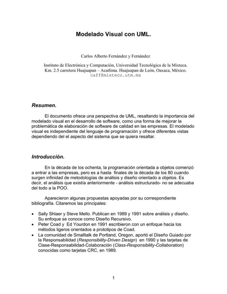 Modelado Visual con UML. - Universidad Tecnológica de la Mixteca