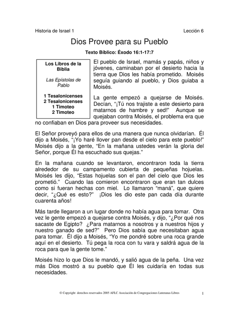 6 Dios Provee a su Pueblo