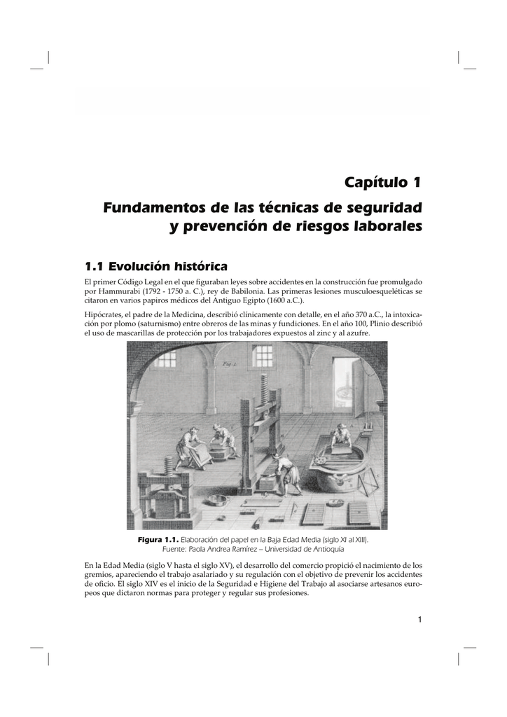 extracto del libro `Técnicas para la prevención de riesgos laborale