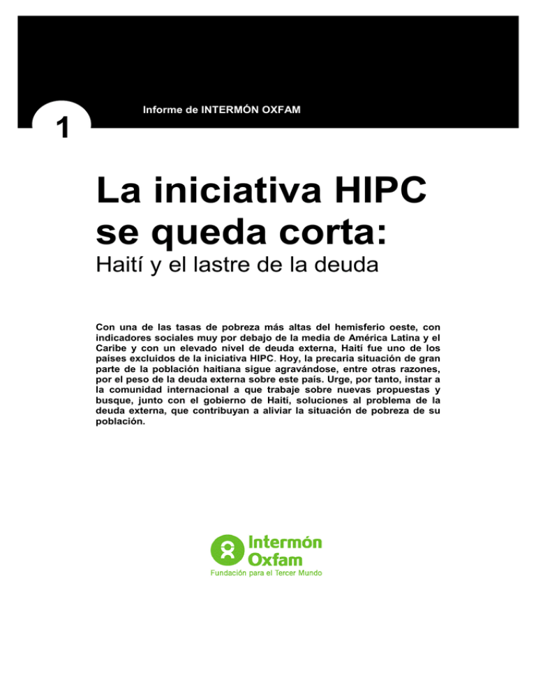 La iniciativa HIPC se queda corta