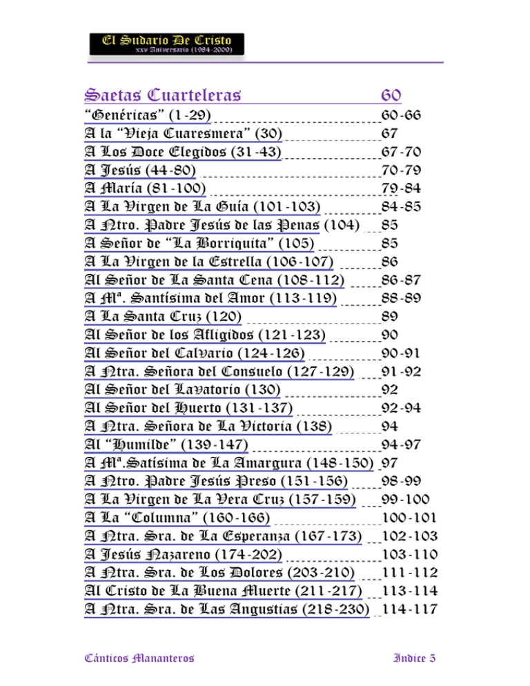 Saetas Cuarteleras - El Sudario De Cristo