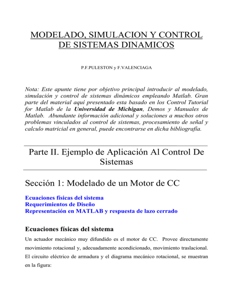 MODELADO, SIMULACION Y CONTROL DE SISTEMAS