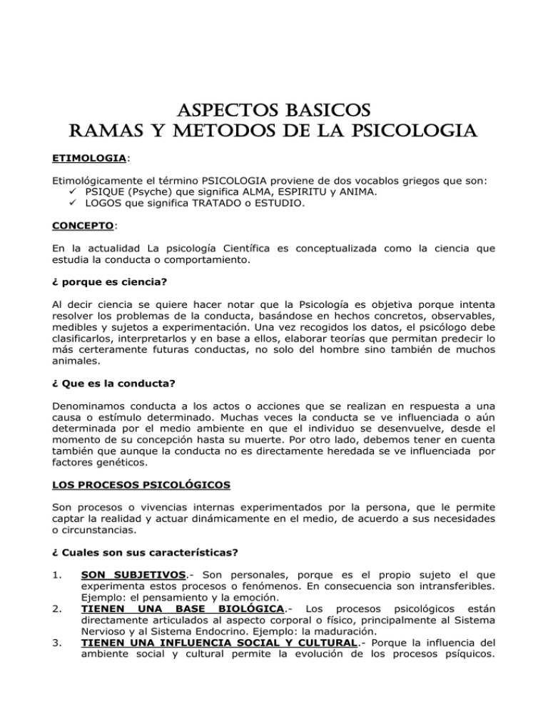 aspectos basicos ramas y metodos de la psicologia