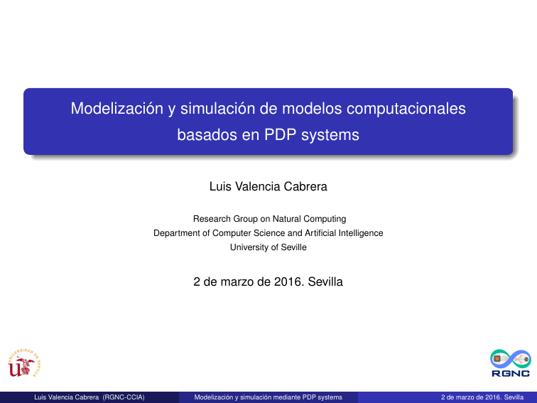 Modelización y simulación de modelos computacionales basados