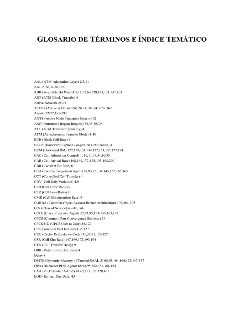 glosario de términos e índice temático