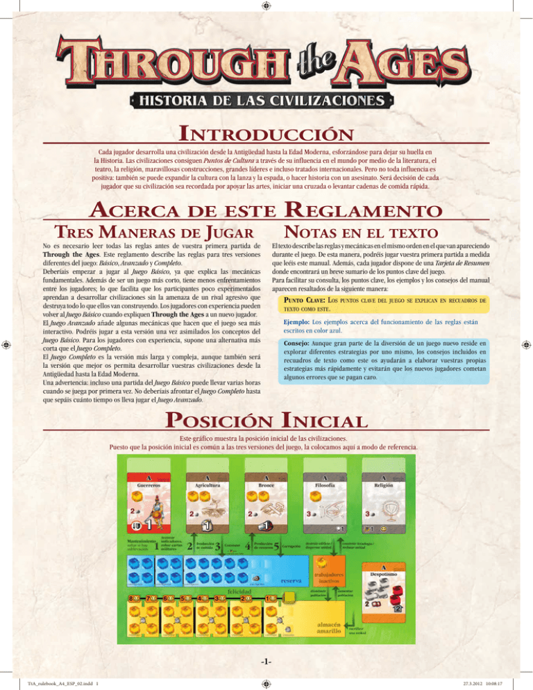 Reglas - Through The Ages