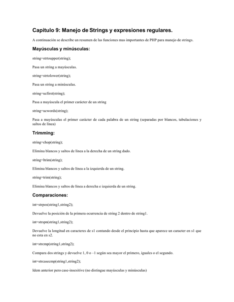 Capitulo 9 Manejo De Strings Y Expresiones Regulares 