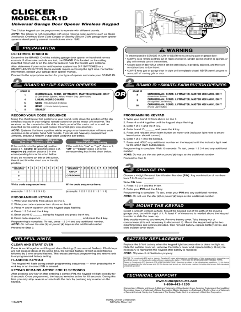 clicker - LiftMaster