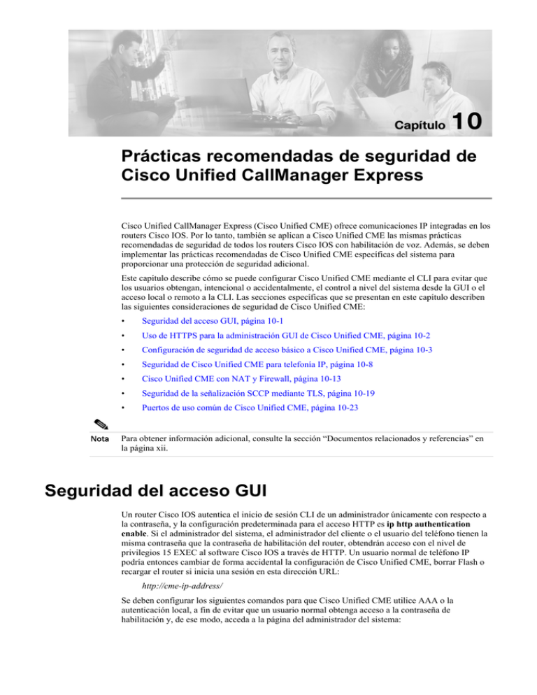 Prácticas recomendadas de seguridad de Cisco Unified