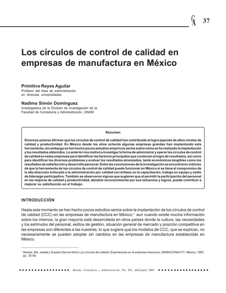 Los círculos de control de calidad en empresas - E-journal