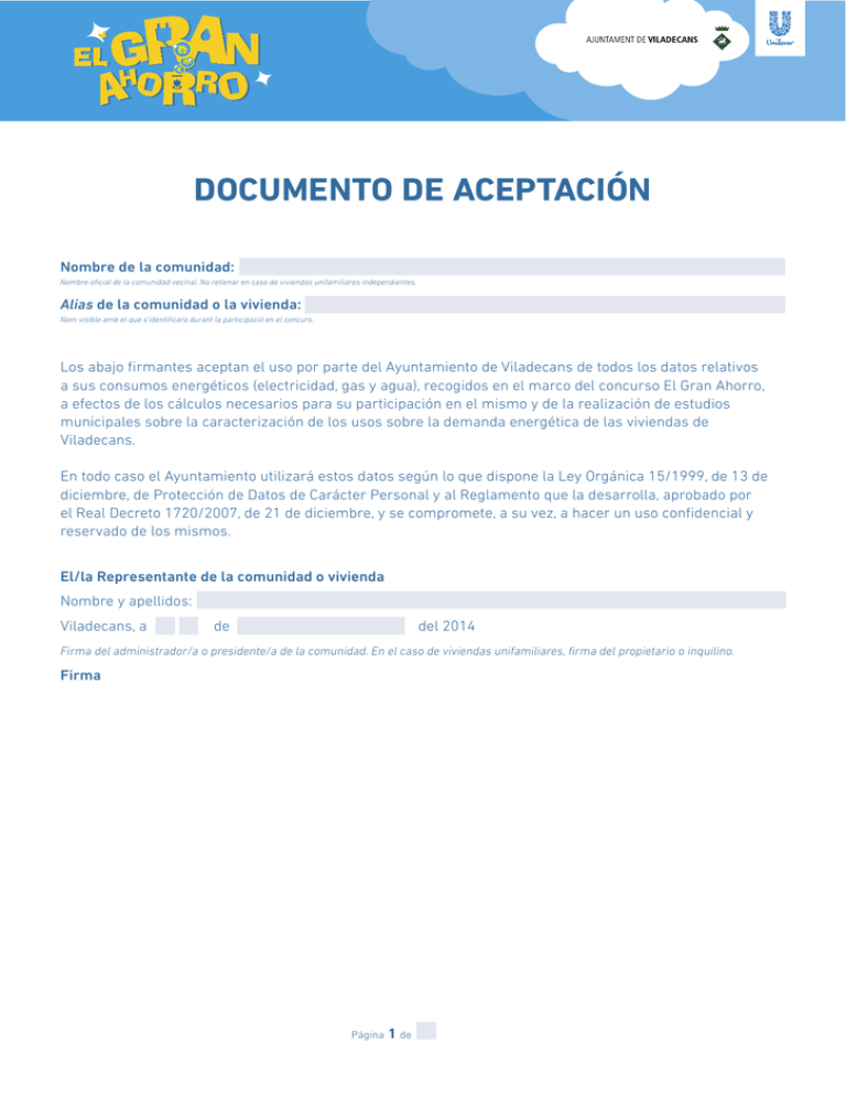 DOCUMENTO DE ACEPTACIÓN