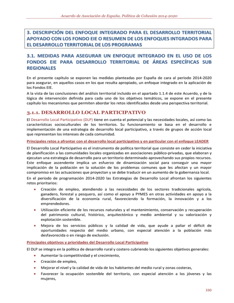 3. DESCRIPCIÓN DEL ENFOQUE INTEGRADO PARA EL