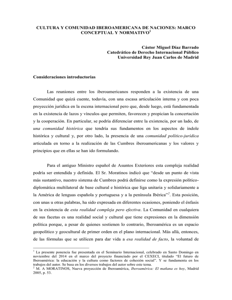 Cultura Y Comunidad Iberoamericana De Naciones